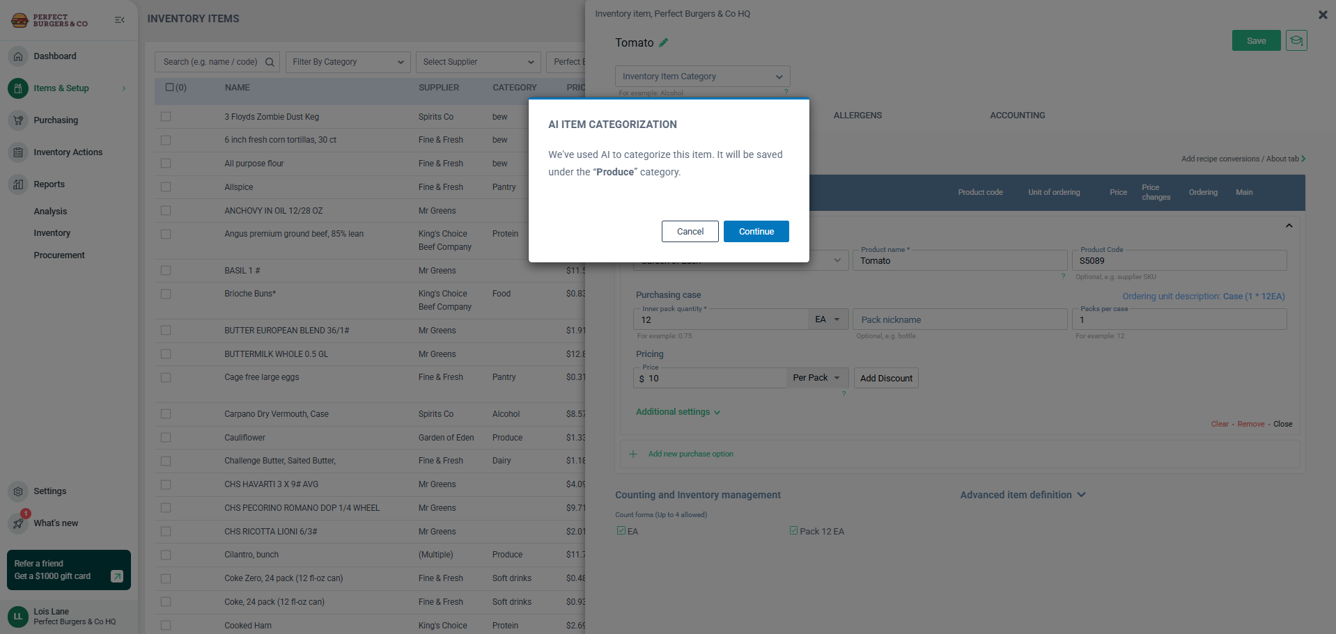 MarketMan- Inventory Items -The backbone of your MarketMan account